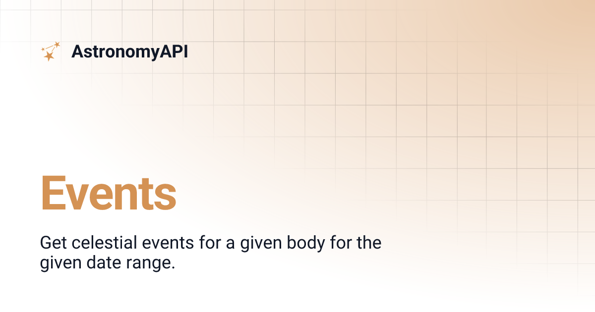 Events | AstronomyAPI
