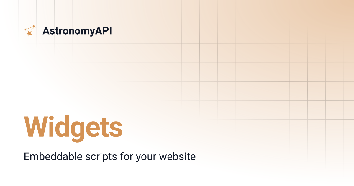 Widgets | AstronomyAPI
