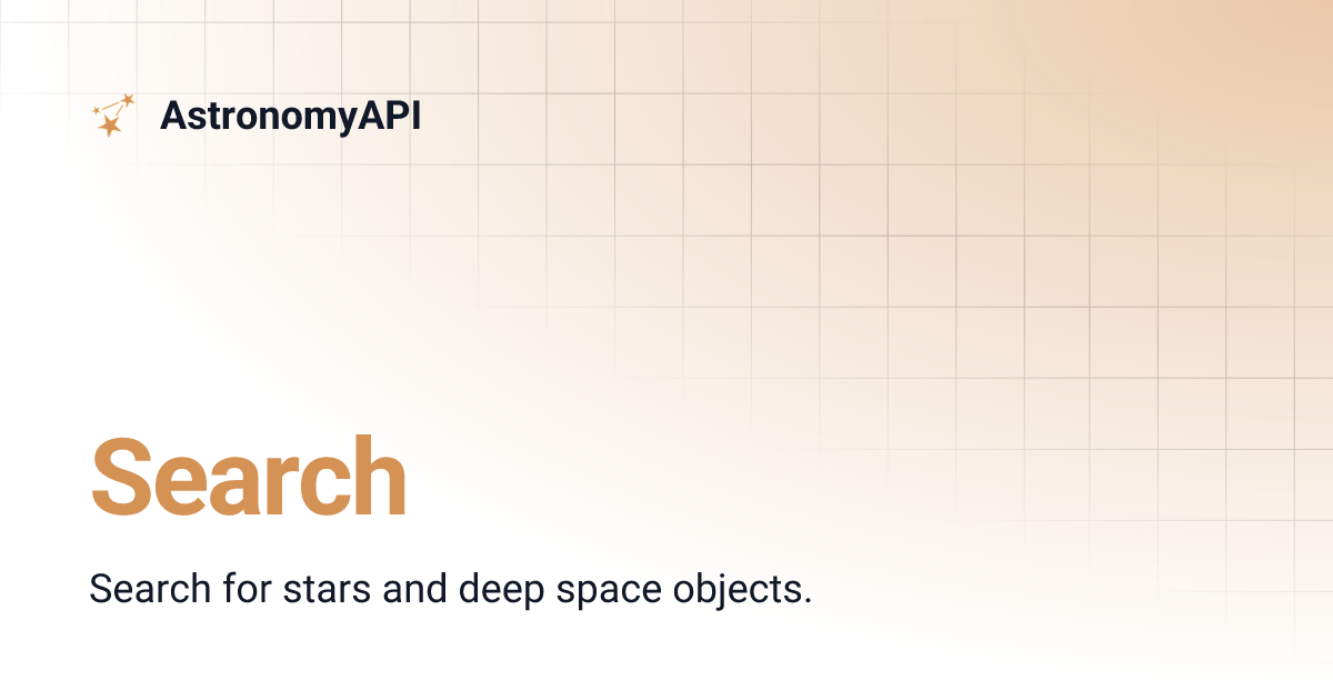Search | AstronomyAPI